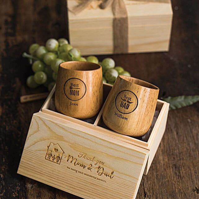 Personalised Wooden Couple Cup Set malaysia | Gift Personalised Wooden ...