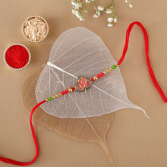 Exclusive Om Leaf Rakhi malaysia | Gift Exclusive Om Leaf Rakhi- FNP