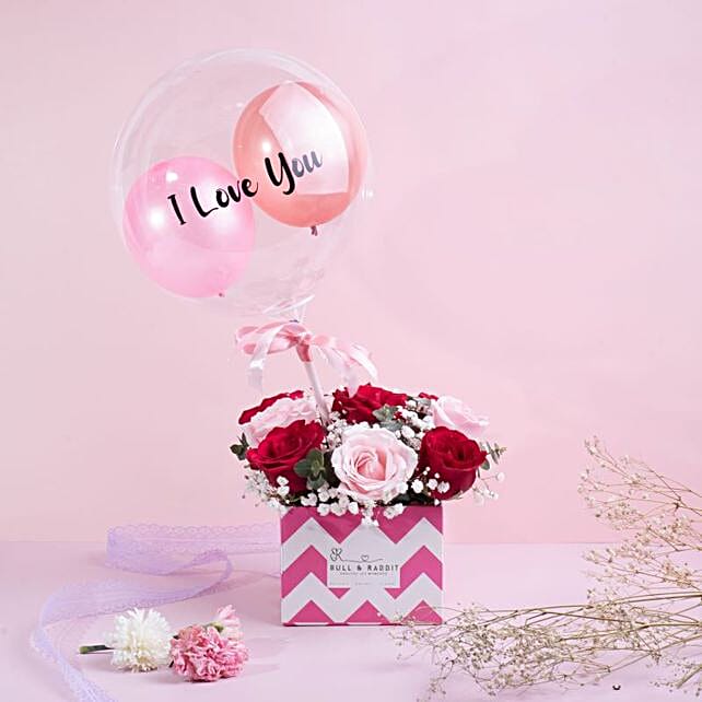 Culey Balloon Fresh Flower Box malaysia | Gift Culey Balloon Fresh ...