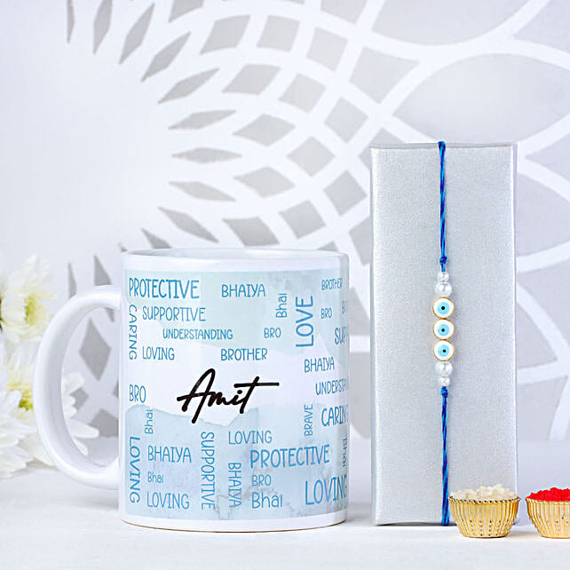Simplistic Evil Eye Rakhi & Mug Combo mauritius | Gift Simplistic Evil ...