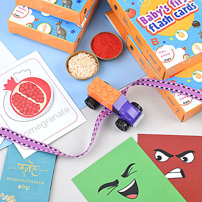 Lego Truck Rakhi N Multiple Flash Cards Gift Hamper mexico | Gift Lego ...