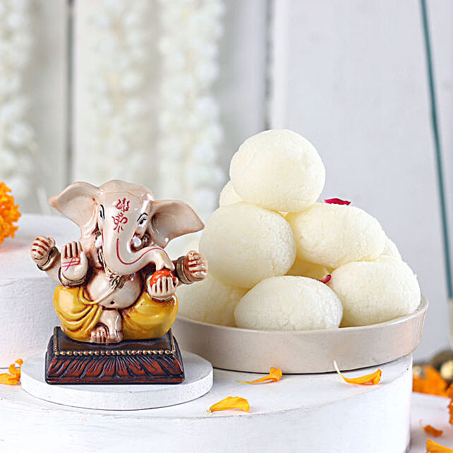 Tempting Rasgullas & Ganesha Idol Diwali Combo morocco | Gift Tempting ...