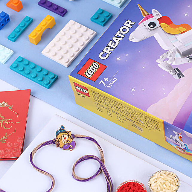 Bal Ganesha Charm Rakhi & Unicorn Lego new-zealand | Gift Bal Ganesha ...