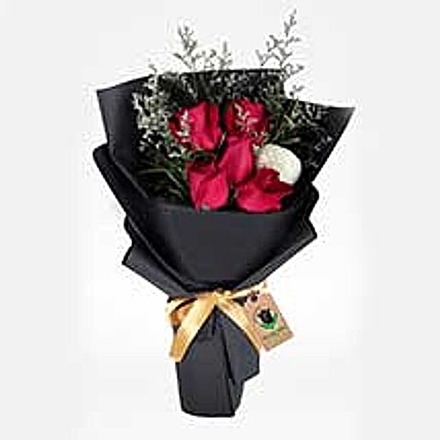 5 red roses bouquet oman | Gift 5 red roses bouquet- FNP