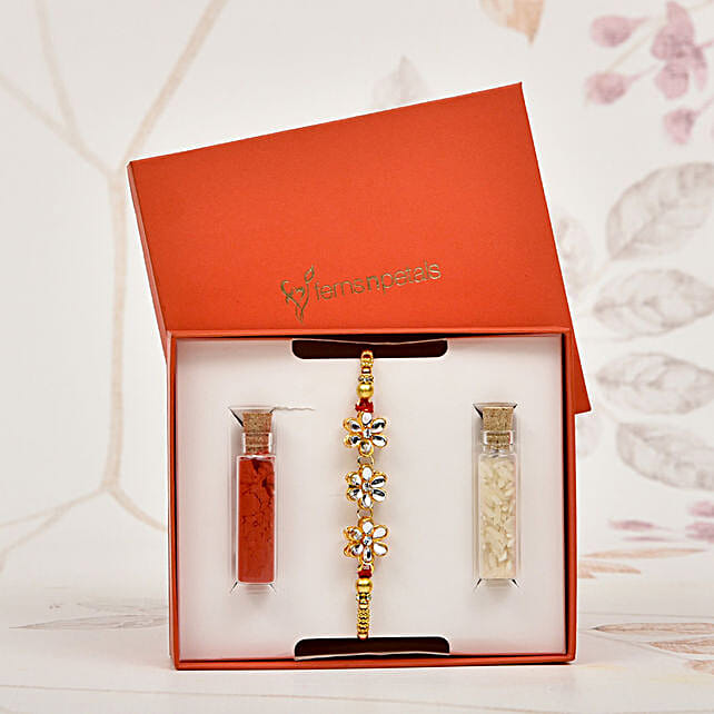 Glittering Flower Design Rakhi pakistan | Gift Glittering Flower Design ...