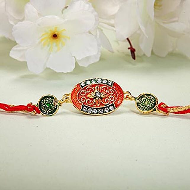 Antique Oval Shape Rakhi philippines | Gift Antique Oval Shape Rakhi- FNP