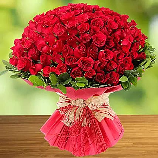 Beautiful 100 Red Roses qatar | Gift Beautiful 100 Red Roses- FNP
