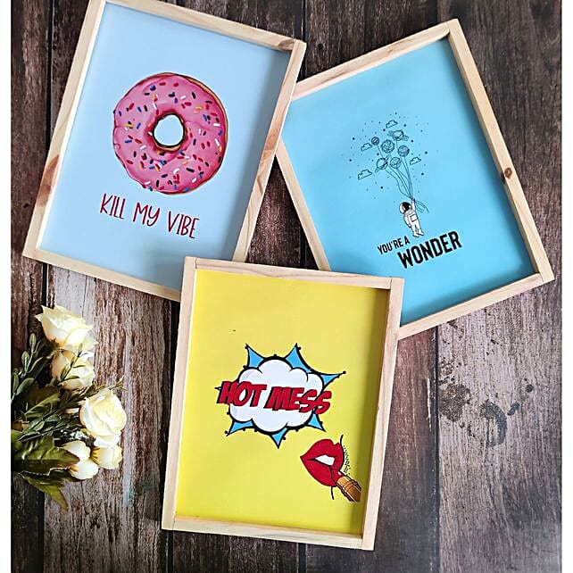 Donut Kill Set Of 3 Wall Frames qatar | Gift Donut Kill Set Of 3 Wall ...