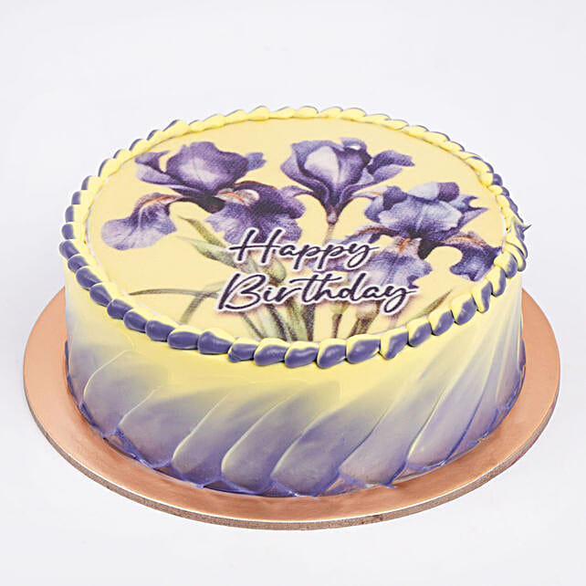 IRIS Flower Birthday Chocolate Cake qatar | Gift IRIS Flower Birthday ...
