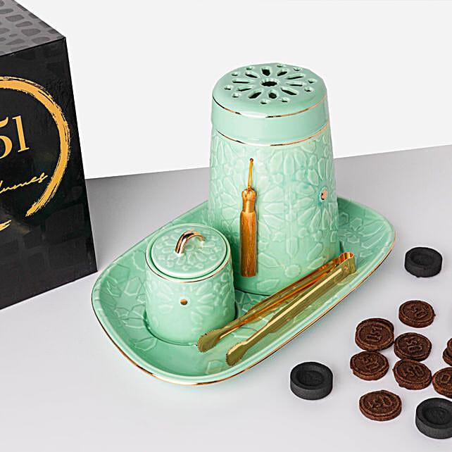 Incense Burner from Q51 Perfumes- Teal qatar | Gift Incense Burner from ...