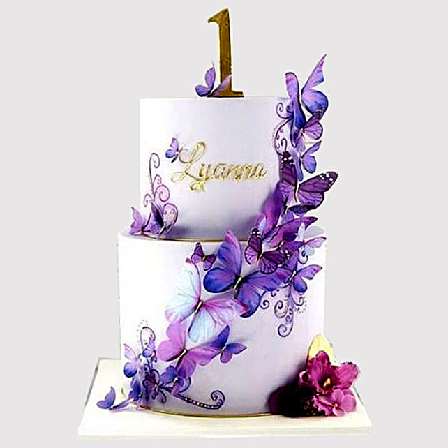 2 Tier Butterfly Cake qatar | Gift 2 Tier Butterfly Cake- FNP