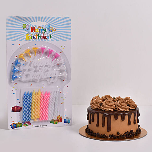 Chocolate Mono Cake and Birthday Candle qatar | Gift Chocolate Mono ...