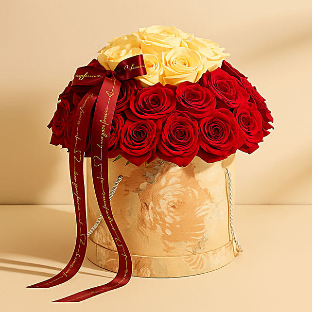 Valentines Roses Box qatar | Gift Valentines Roses Box- FNP
