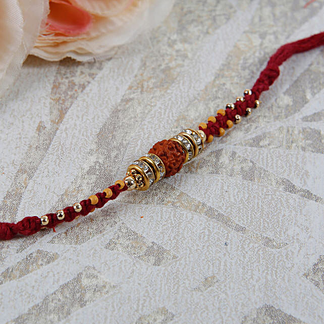 Rudraksh Diamond Rakhi romania | Gift Rudraksh Diamond Rakhi- FNP