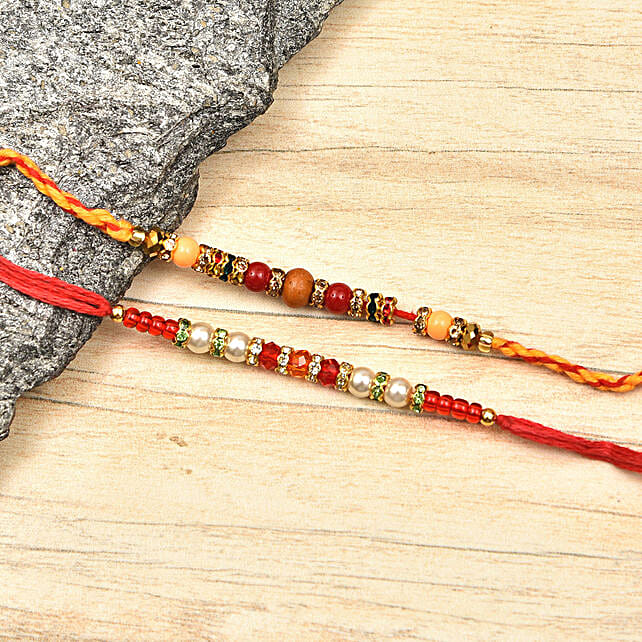 Elegant Metallic Beads Rakhi romania | Gift Elegant Metallic Beads ...