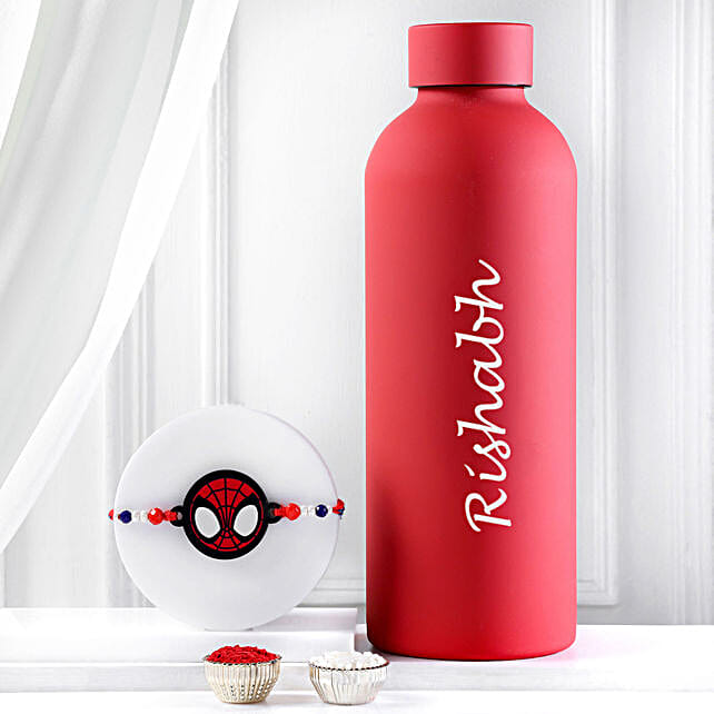 Personalised Stainless Steel Insulated Flask and Rakhi romania | Gift ...