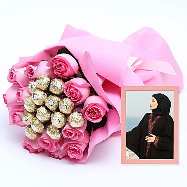 Classy Light Pink Photo Frame And Roses saudi-arabia | Gift Classy ...