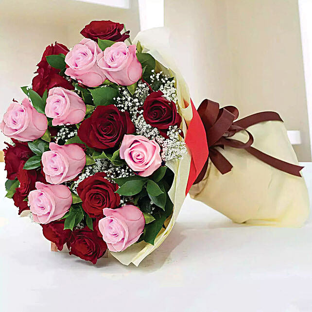 Glorious Pink N Red Rose Bouquet saudi-arabia | Gift Glorious Pink N ...