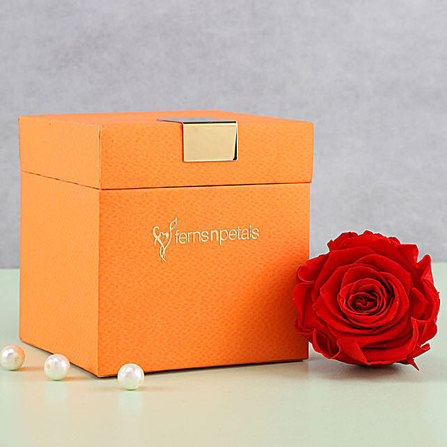 Timeless Forever Red Rose in Orange Box singapore | Gift Timeless ...