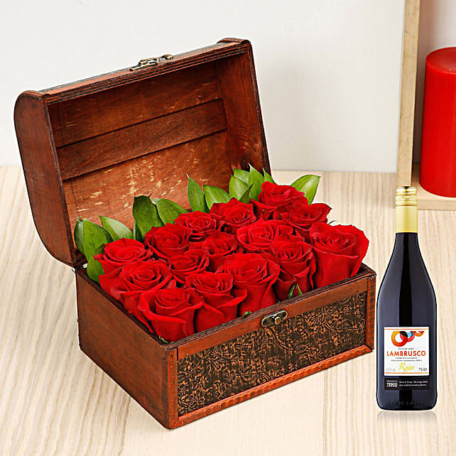Treasured roses With Tesco Red Wine singapore | Gift Treasured roses ...