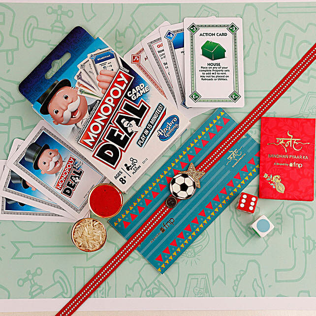 Sneh Football Star Kids Rakhi and Monopoly Deal Card Game singapore ...