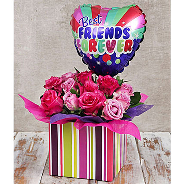 Best Friends Balloon And Rose Box south-africa | Gift Best Friends ...