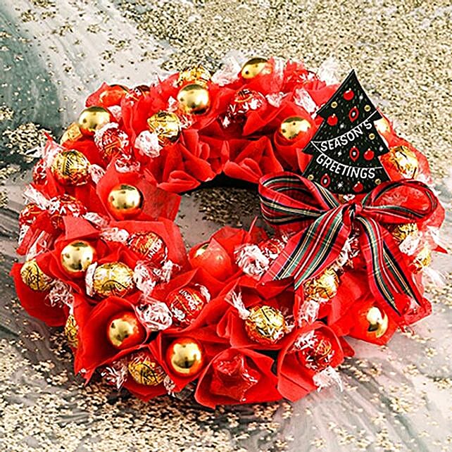 Red Lindt Christmas Wreath south-africa | Gift Red Lindt Christmas ...
