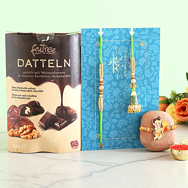 3 Traditional Rakhis And Frutree Datteln Hamper spain | Gift 3 ...