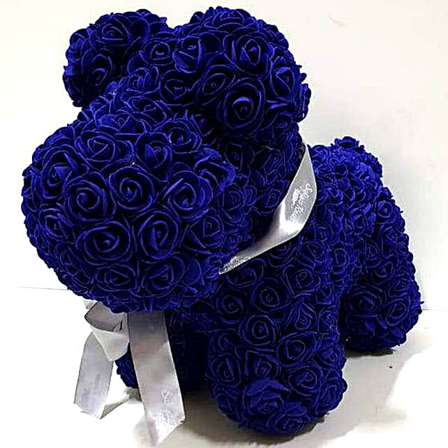 Artificial Blue Roses Dog uae | Gift Artificial Blue Roses Dog- FNP