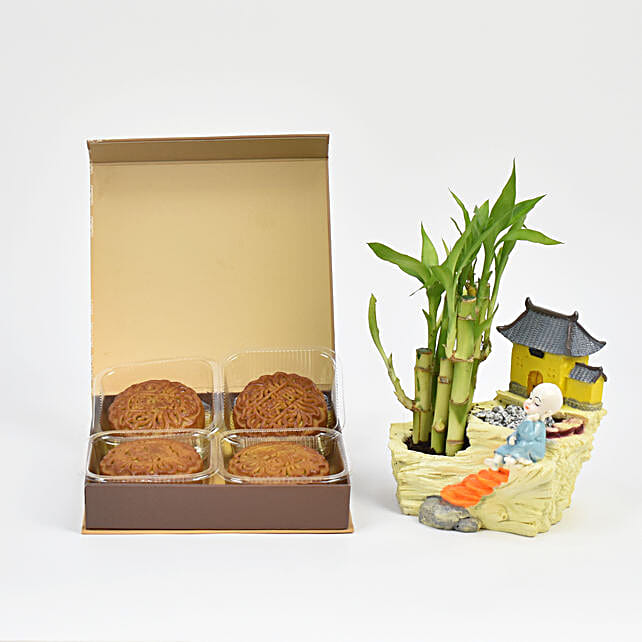 Mooncakes With Lucky Bamboo uae | Gift Mooncakes With Lucky Bamboo- FNP