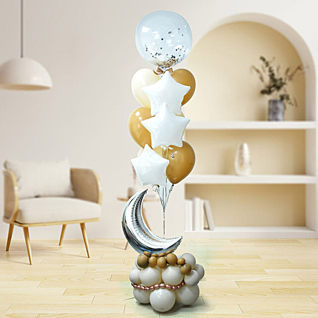 Moon and Stars Balloon Bunch uae | Gift Moon and Stars Balloon Bunch- FNP