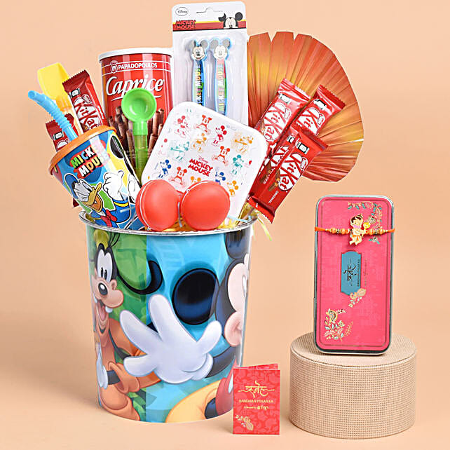 Bal Hanuman Rakhi with Mickey Mouse Hamper uae | Gift Bal Hanuman Rakhi ...