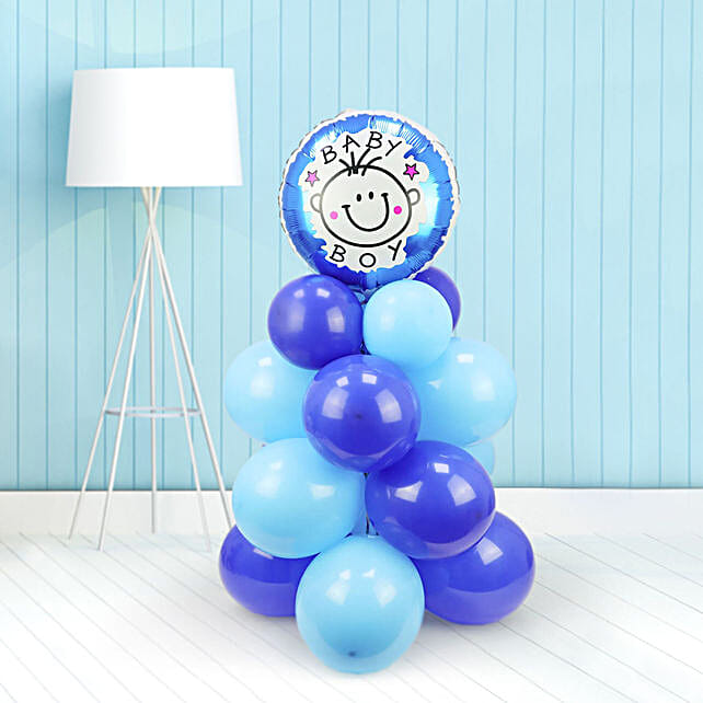 Baby Boy Balloon Pillar uae | Gift Baby Boy Balloon Pillar- FNP
