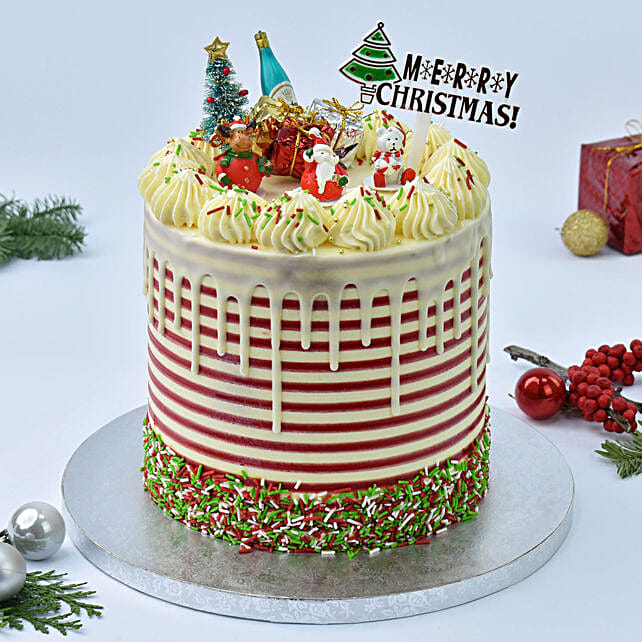 Merry Christmas Red Velvet Premium Cake uae | Gift Merry Christmas Red ...