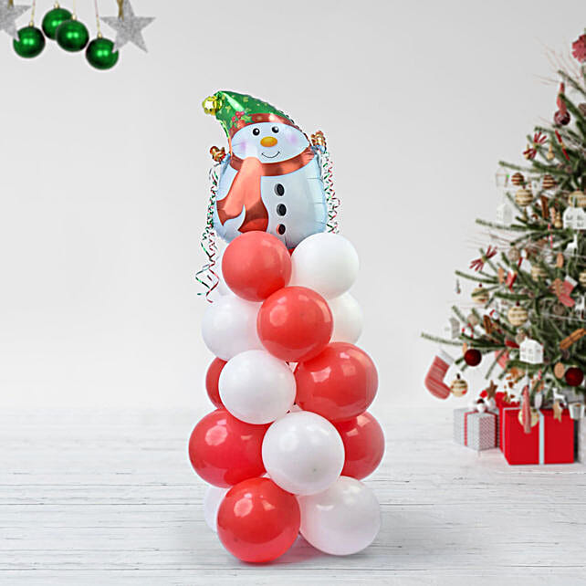 Snowman Balloon Pillar For Christmas uae | Gift Snowman Balloon Pillar ...