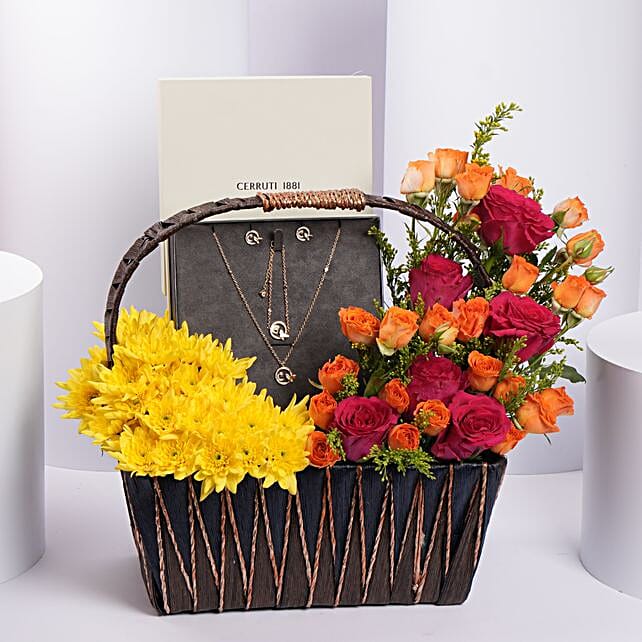 Cerruti 1881 Katerina Jewellery Set Gift Basket for Her uae | Gift ...