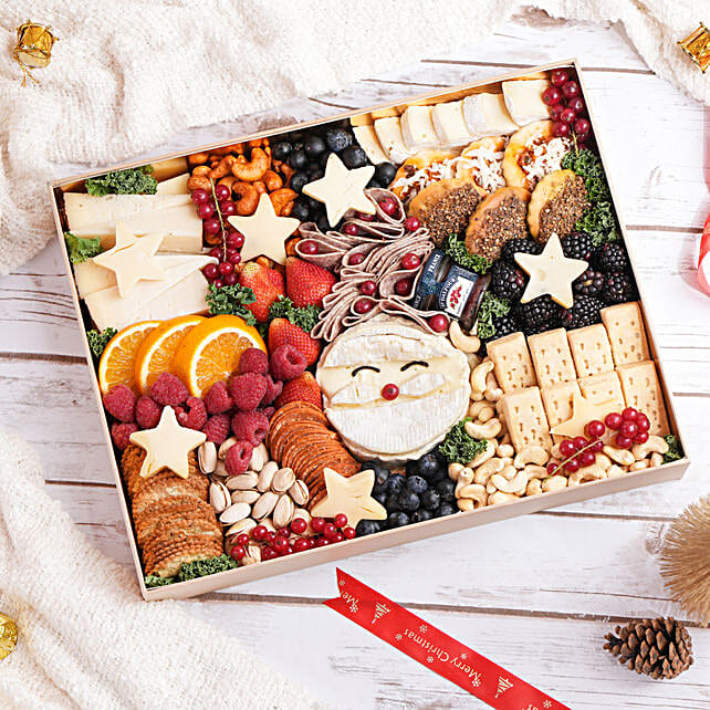 Santa Cheese and Munchies Box uae | Gift Santa Cheese and Munchies Box- FNP