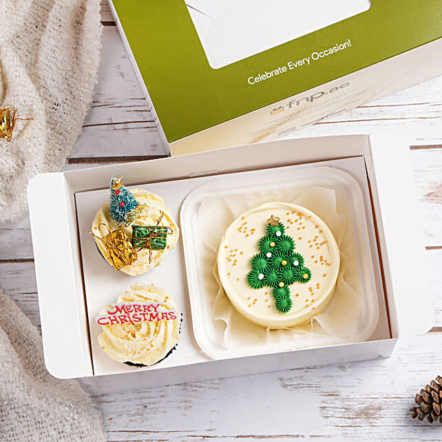 Christmas Tree Bento Cake Box uae | Gift Christmas Tree Bento Cake Box- FNP