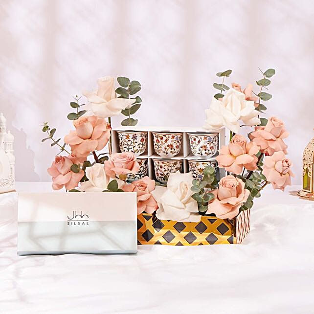 Gift Box Of 6 Majestic Arabic Coffee Cups uae | Gift Gift Box Of 6 ...