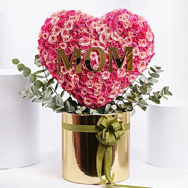 Heart Of Roses For Mom uae | Gift Heart Of Roses For Mom- FNP