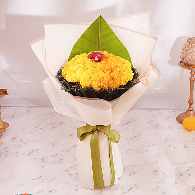 Diwali Marigold Bouquet uae | Gift Diwali Marigold Bouquet- FNP