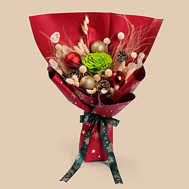 Christmas Red Radiance Festive Bouquet uae | Gift Christmas Red ...