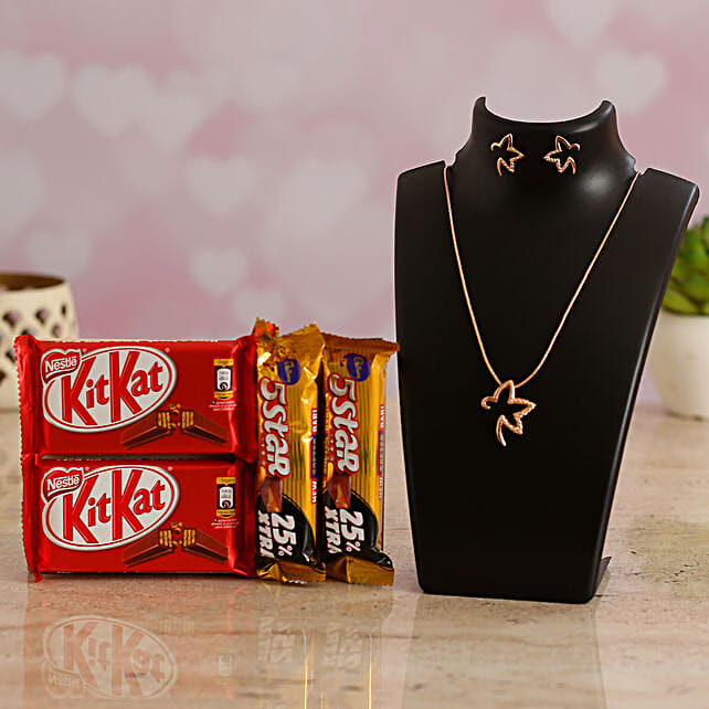 Beautiful Necklace Set With Kitkat and 5 Star uk | Gift Beautiful ...