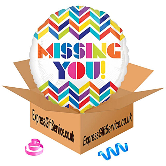Multi Chevron Missing You Balloon uk | Gift Multi Chevron Missing You ...