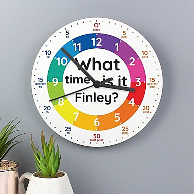 Personalised What Time Is It Wooden Clock uk | Gift Personalised What ...