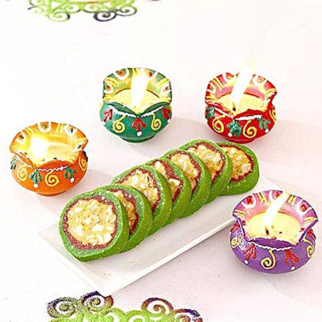 Diyas N Cassata Rolls usa | Gift Diyas N Cassata Rolls- FNP