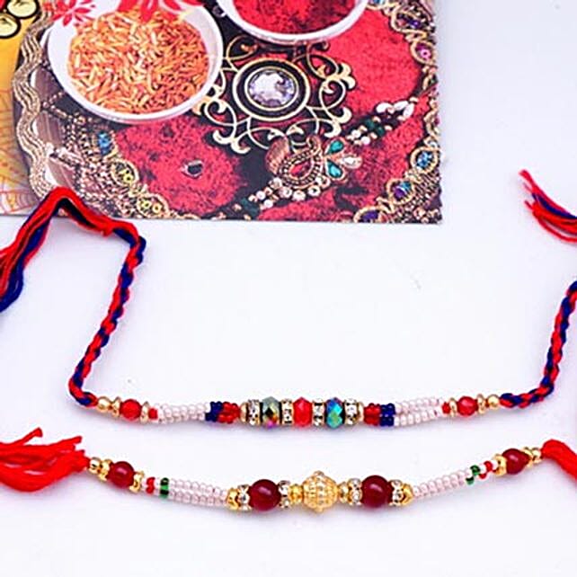 Colorful Rakhi Set Of Two usa | Gift Colorful Rakhi Set Of Two- FNP