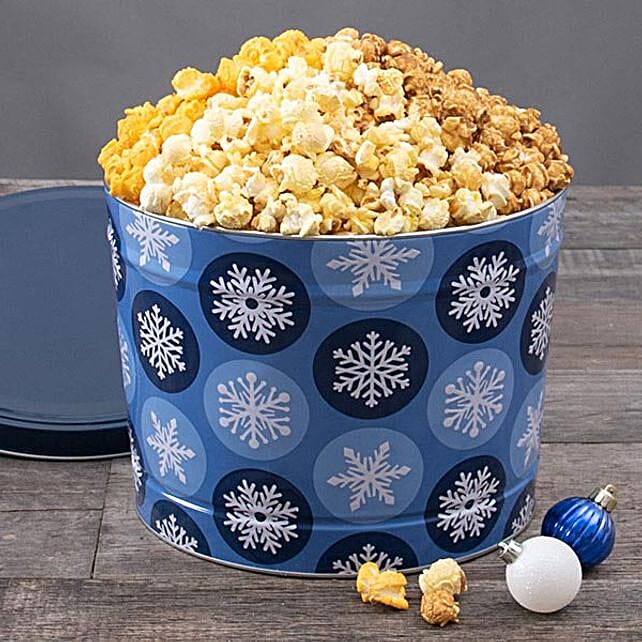 Gourmet Popcorn Snowflake Box 2 Gallon usa | Gift Gourmet Popcorn ...