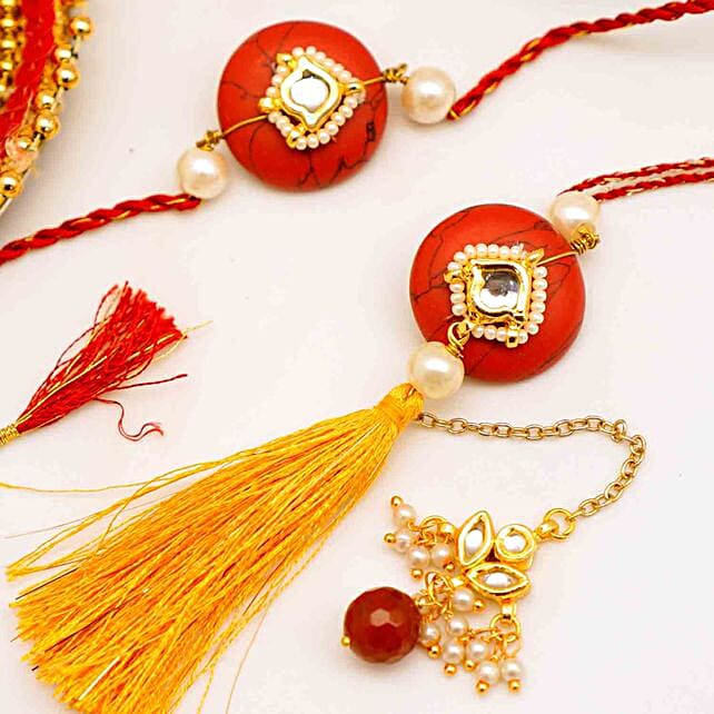 Red Moong Bhatti Stone Bhaiya Bhabhi Rakhi usa | Gift Red Moong Bhatti ...
