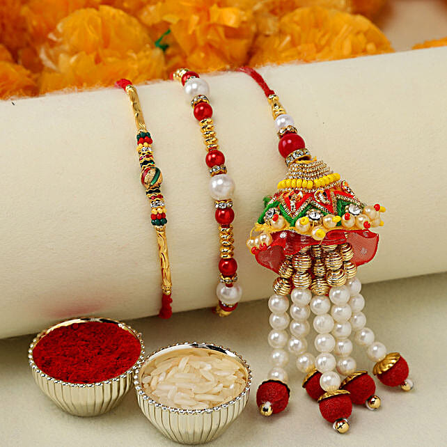 Designer Lumba Set With Multicoloured Rakhi usa | Gift Designer Lumba ...